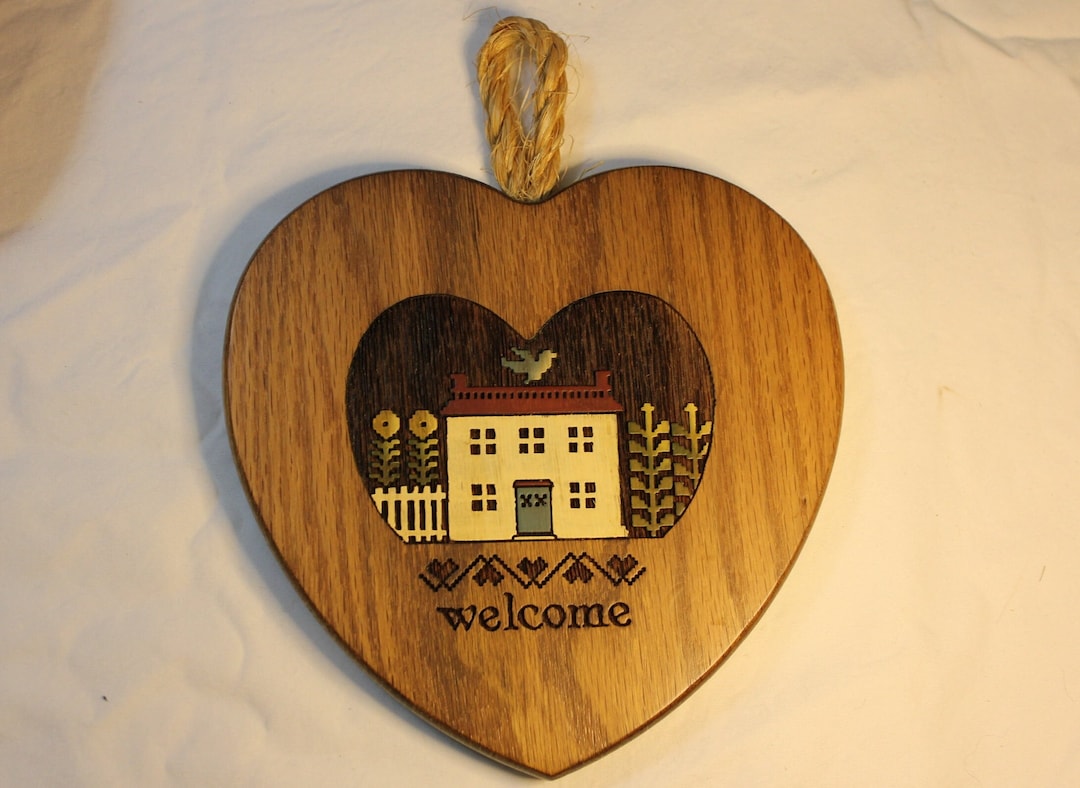 Vintage Wall Decor, Woodcut Heart 1992 Woodcut Engraving Inc, Crafted ...