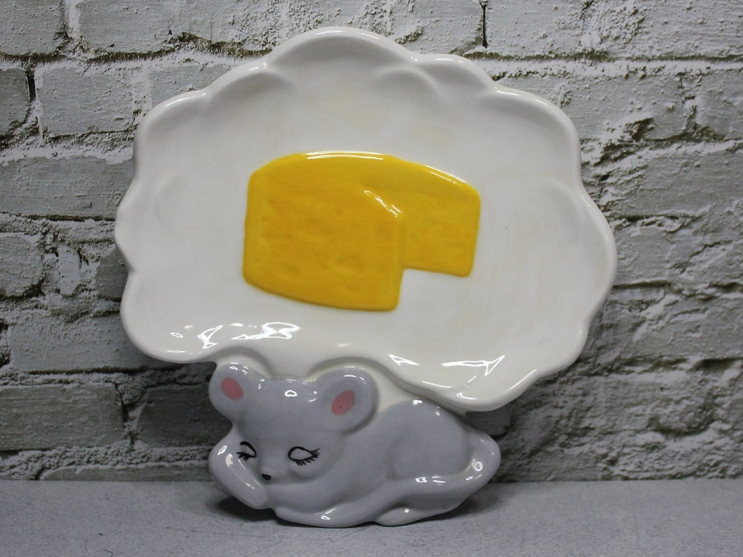Vintage Cheese Platter With Mouse Dreaming of Cheese. Mini - Etsy