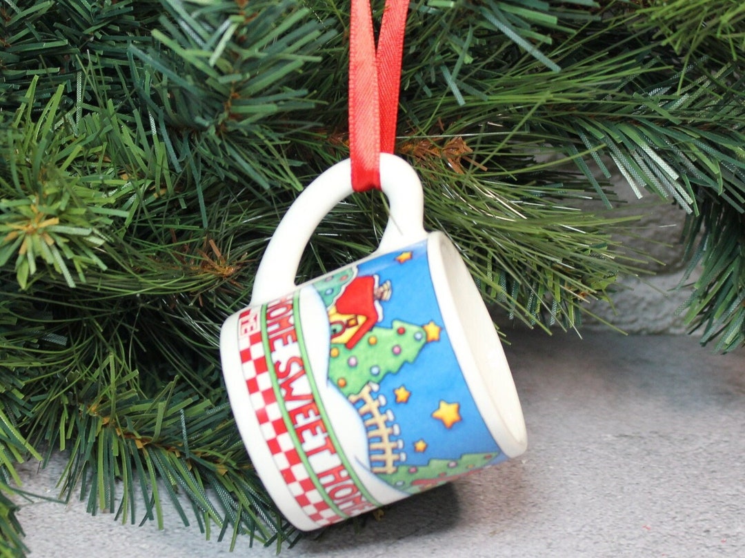 Vintage Mini Coffee Cup Christmas Tree Ornament. Retro Christmas, Mary ...