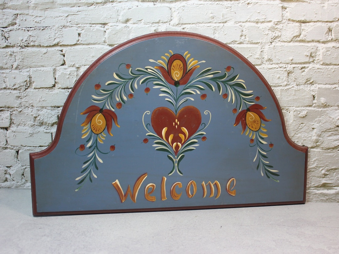 Vintage Welcome Sign. Hand Painted Welcome Sign. Large Welcome Sign ...