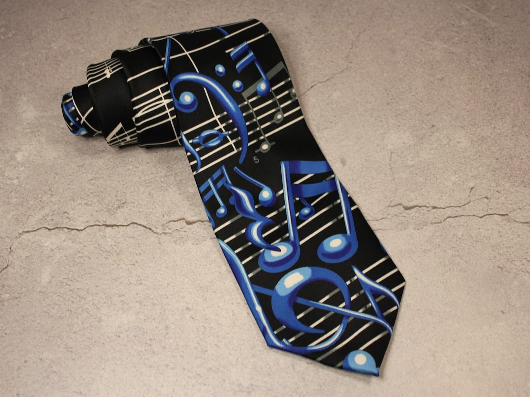 Vintage Tie. Musical Notes Necktie by Three Rooker. Birthday ...
