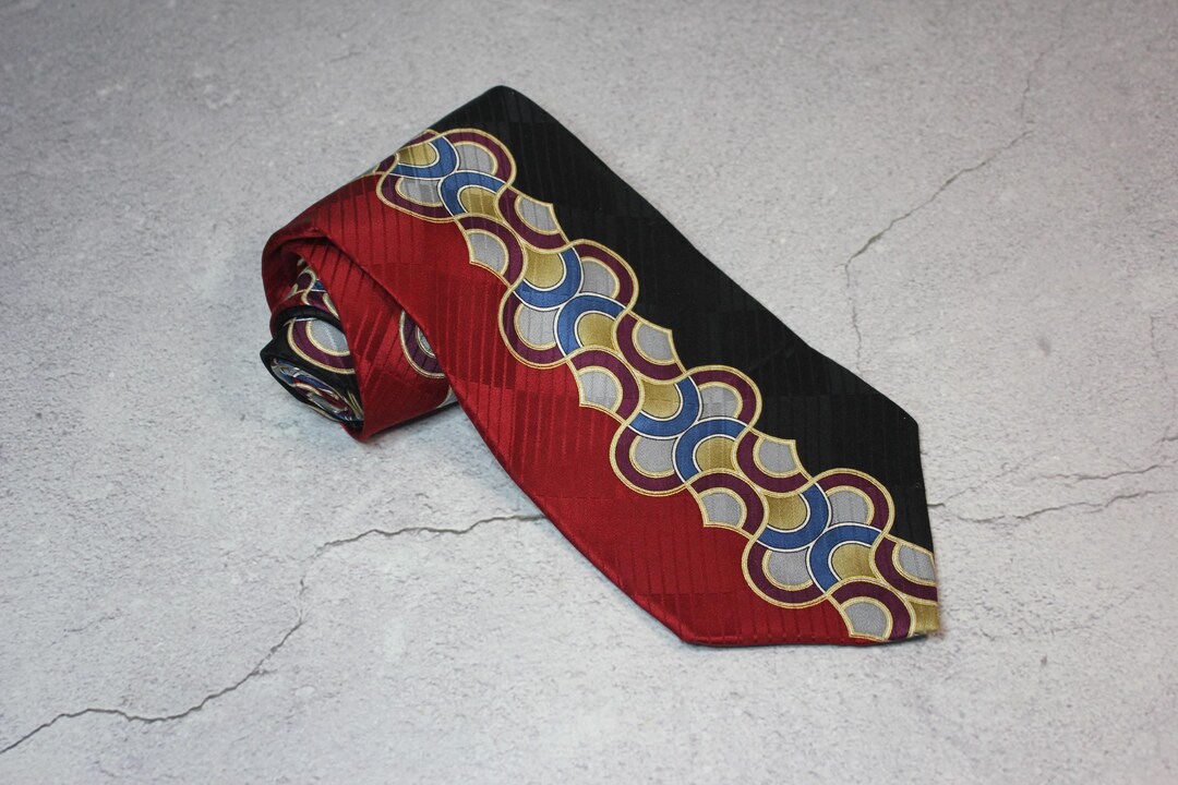 Vintage Geometric Tie: 80's Retro Abstract Necktie - Etsy