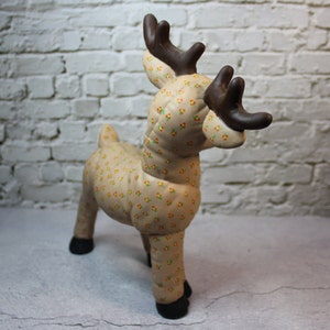 Vintage Ceramic Christmas Reindeer Decor. Unique Hand Painted Softy ...