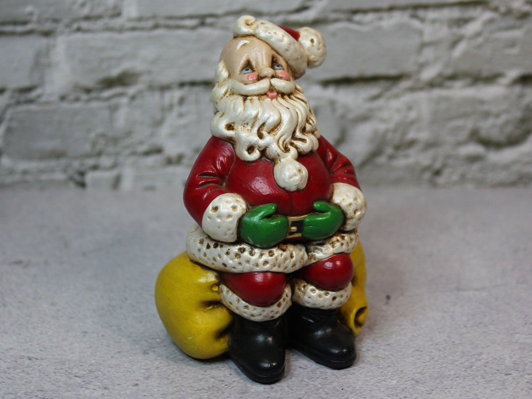 Vintage Christmas Table Top Santa. Hand Painted Ceramic Santa With ...