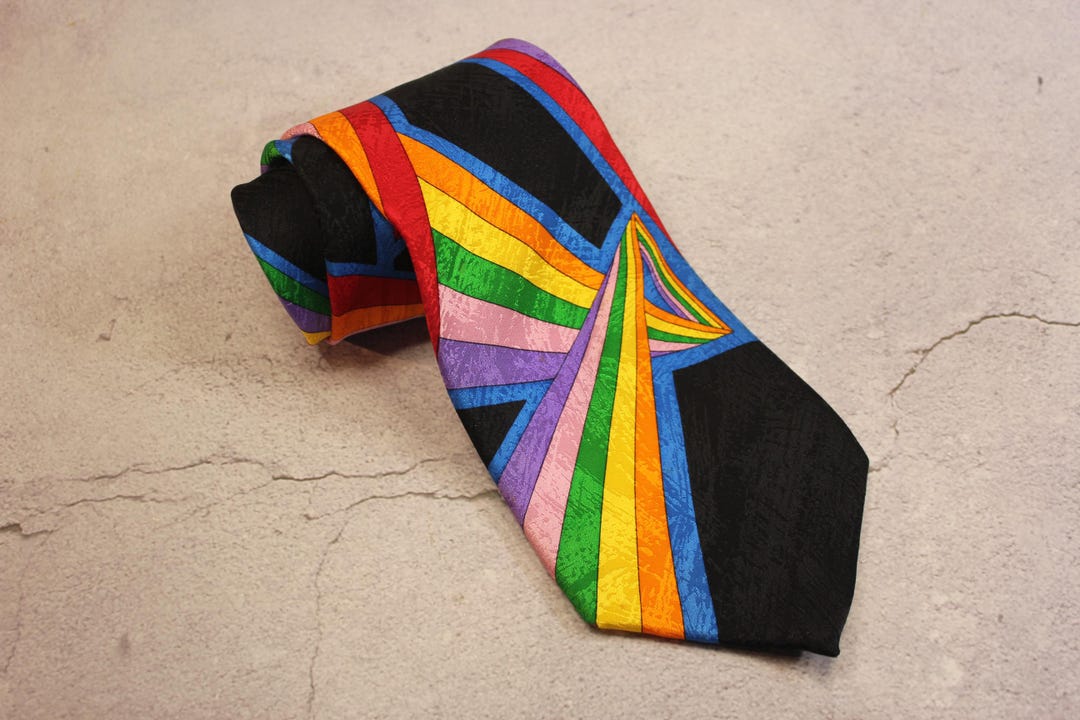 Vintage Tie. Rainbow Prisms Geometric Necktie. Great Gift, Fathers Day ...