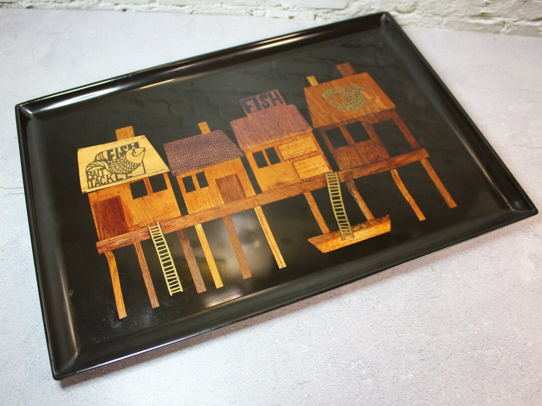 Vintage Couroc of Montery Tray. Large Couroc Hand Inlaid Tray. Rare ...