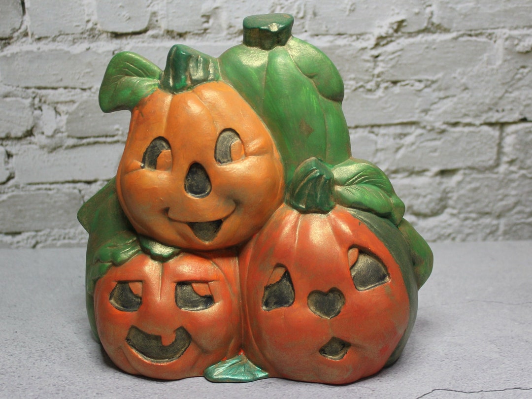 Vintage Halloween Jack O Lanterns, Stacked Ceramic Halloween Pumpkin ...