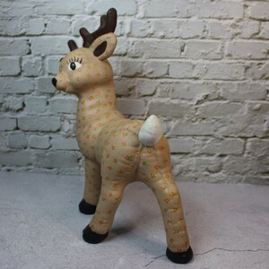 Vintage Ceramic Christmas Reindeer Decor. Unique Hand Painted Softy ...