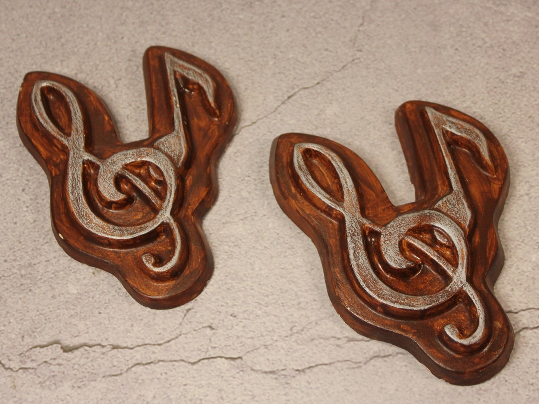Vintage Wall Decor. Musical Wall Decor. Chalkware Music Notes Wall ...