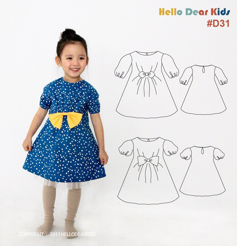 Kid's Sewing Pattern Pdf/toddler Kids/ Little Girl Dress / - Etsy