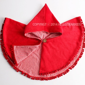O1/ Sewing Pattern / PDF Sewing Pattern / Kids Red Ridng Hood Cape ...