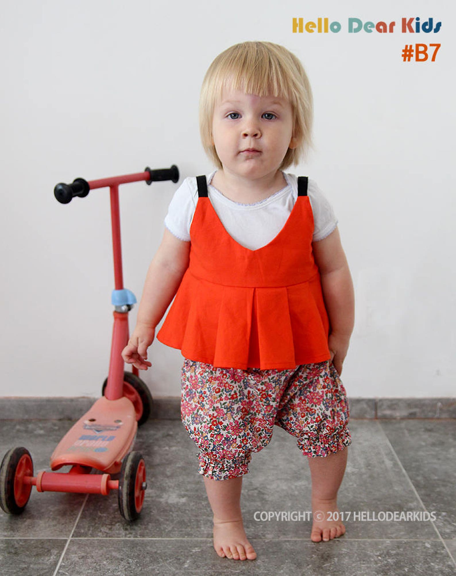 B7/kids Sewing Pattern Pdf/ Kids Strap Top and Pants Set/ Baby | Etsy