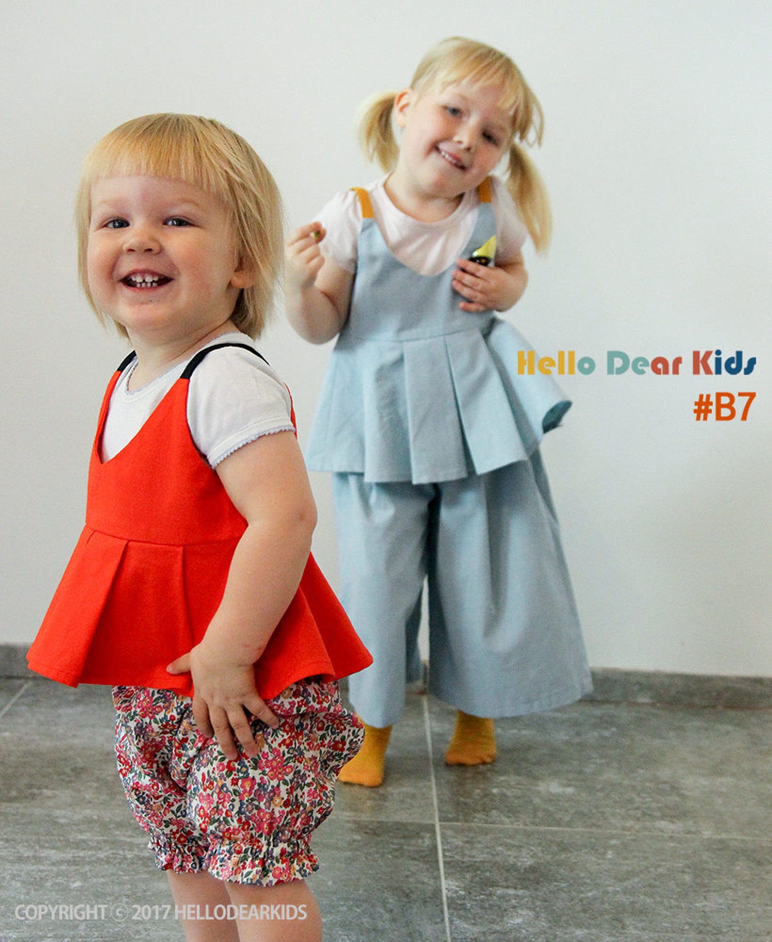 B7/kids Sewing Pattern Pdf/ Kids Strap Top and Pants Set/ Baby | Etsy