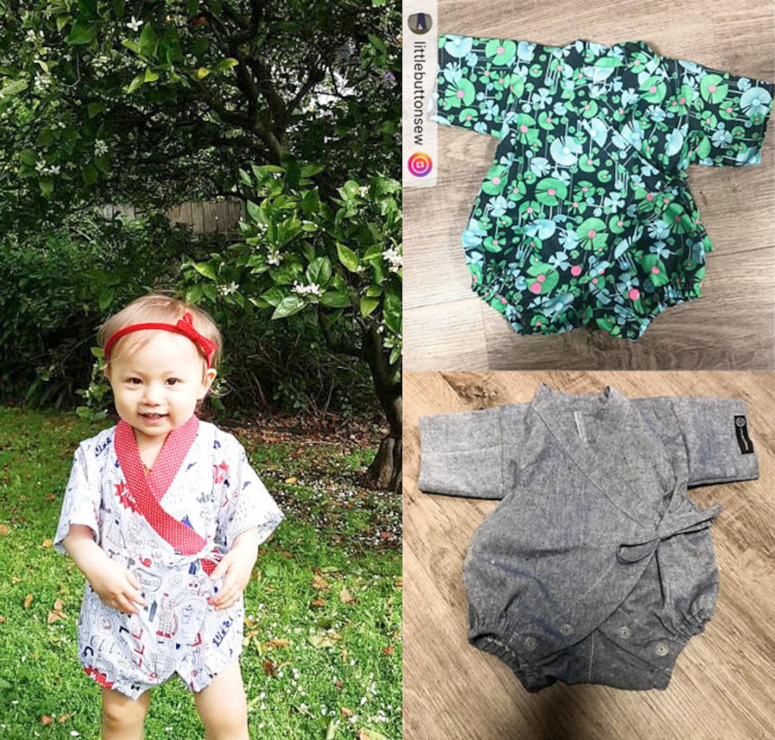 R5/ Kids Sewing Pattern Pdf, Kimono Suit Toddler Romper, One Piece ...