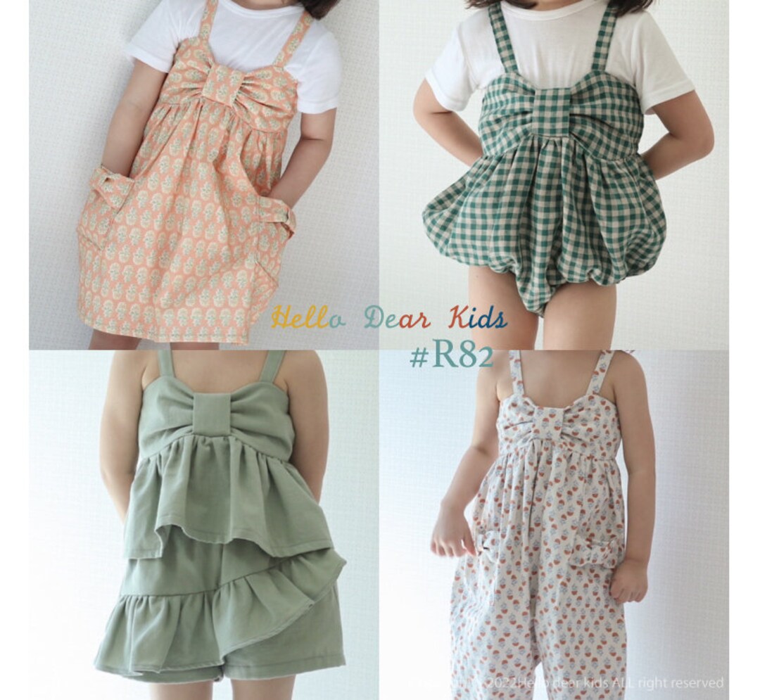 4 Bundle Dress, Blouse and Romper/ R82/ Kids Sewing Pattern/pdf Sewing ...