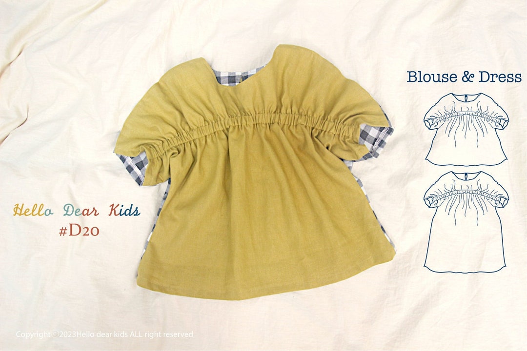 D20/ Kids Sewing Pattern/pdf Sewing Pattern/blouse and Dress Pattern ...