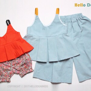 B7/kids Sewing Pattern Pdf/ Kids Strap Top and Pants Set/ Baby Sewing ...