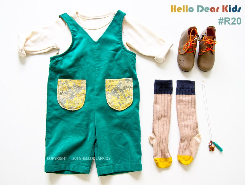 R20/ Kid's Sewing Pattern Pdf/ Kids V-neck Jumper Suit Pants/ Onesie ...