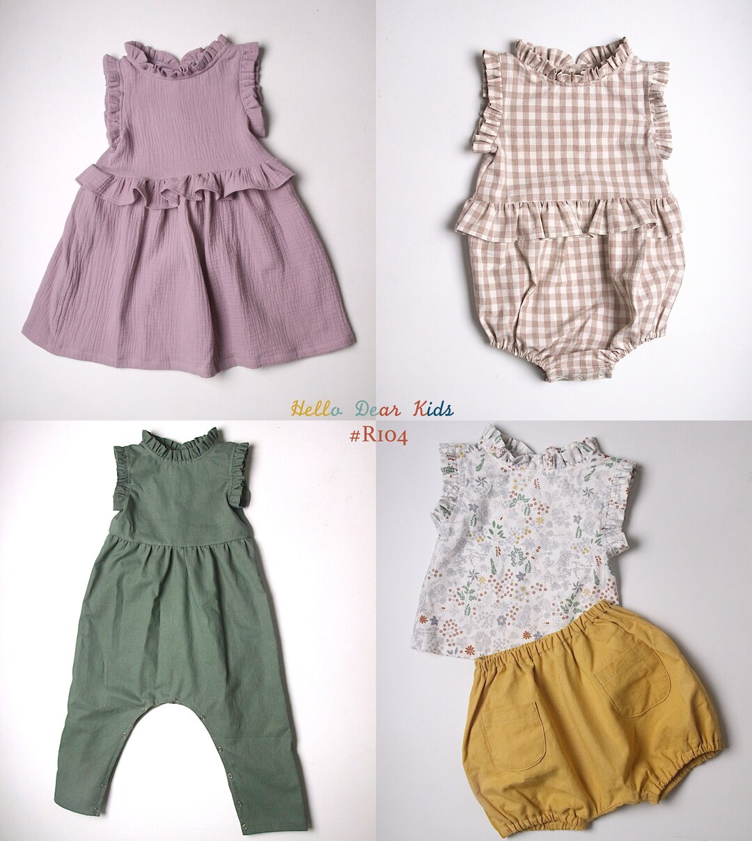 R104/kids Sewing Pattern/pdf Sewing Pattern/bundle Dress, Romper ...