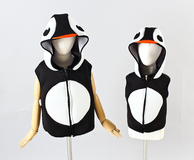 O1/ Kid's Sewing Pattern Pdf/toddler Kid's/ Penguin Hooded Vest / Hood ...