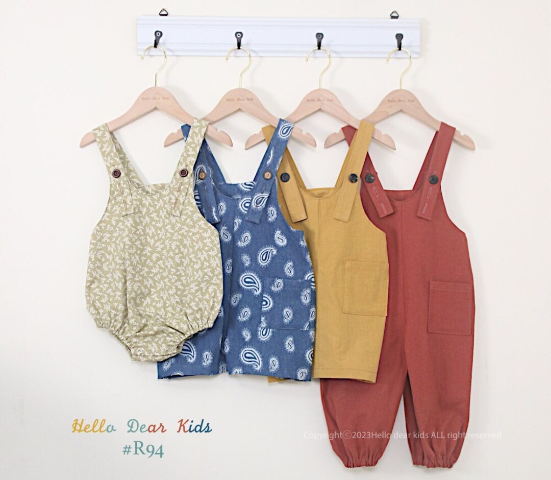 R94/ Kids Sewing Pattern/pdf Sewing Pattern/bundle Strap Pants, Dress ...