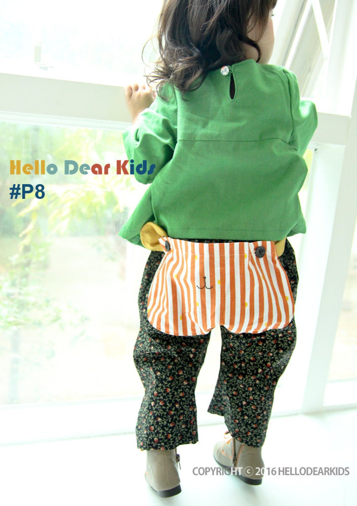 P8/kid's Sewing Pattern Pdf/ Kids Baggy Pants With Bear - Etsy