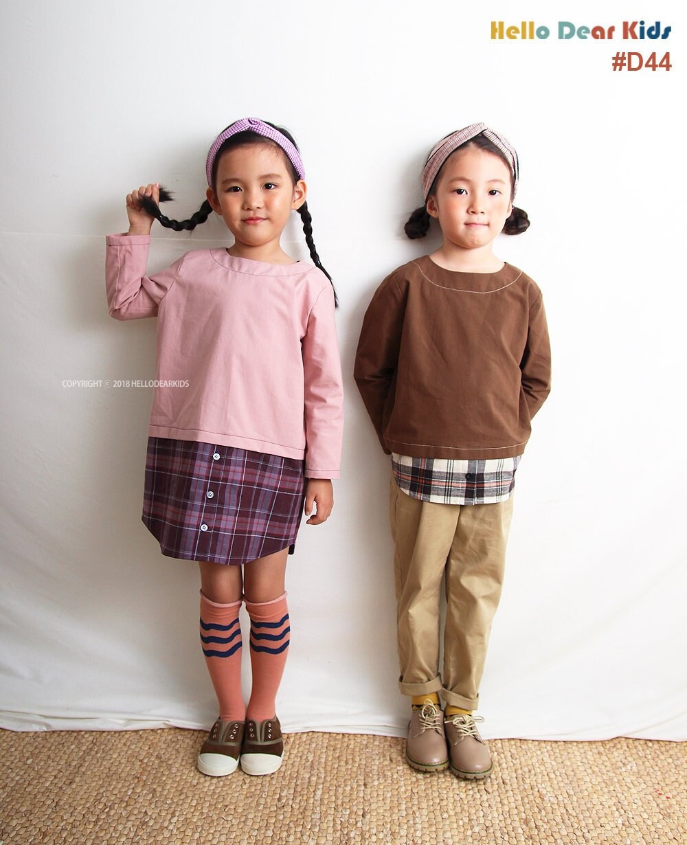D44/sewing Pattern/pdf Sewing Pattern/top and Dress With Shirts/kids ...