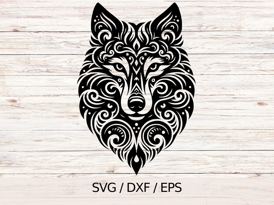 Wolf Mandala Svg, Intricate Wolf Design, Tribal Wolf Cut File, Wild ...