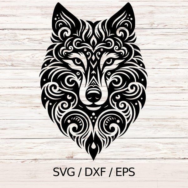 Wolf Mandala Svg - Etsy