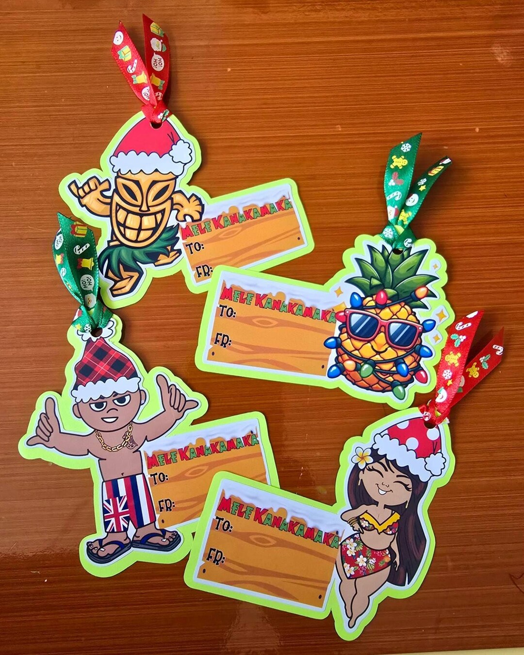 Hawaiian Christmas Gift Tags - Etsy