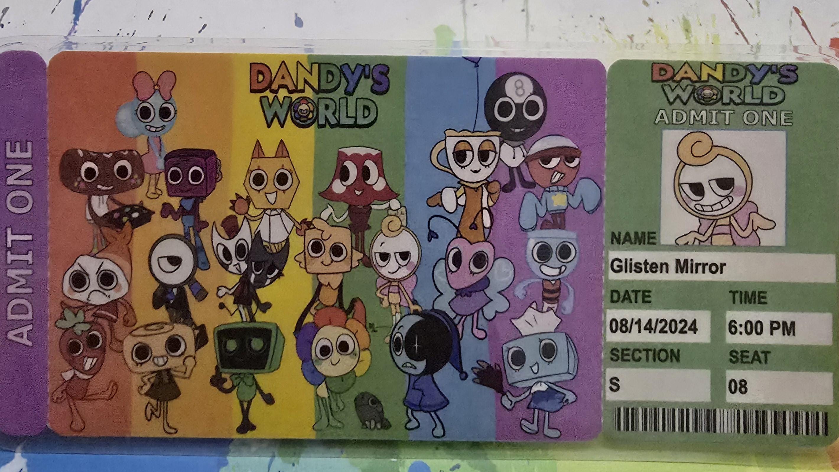 Dandy's World Show Ticket Bookmarks - Etsy