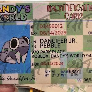 Dandy's World I.D. Card Bookmarks - Etsy