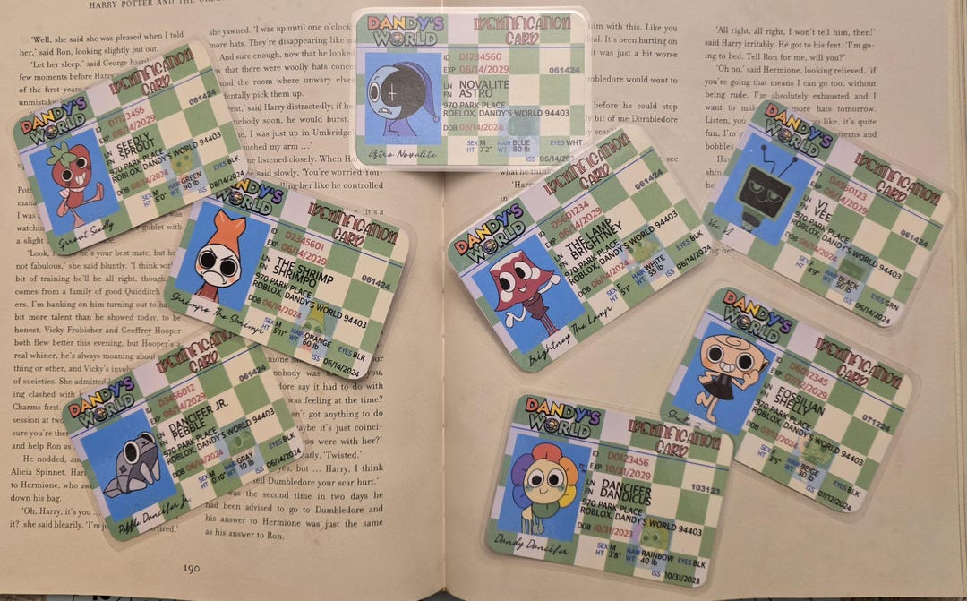 Dandy's World I.D. Card Bookmarks - Etsy