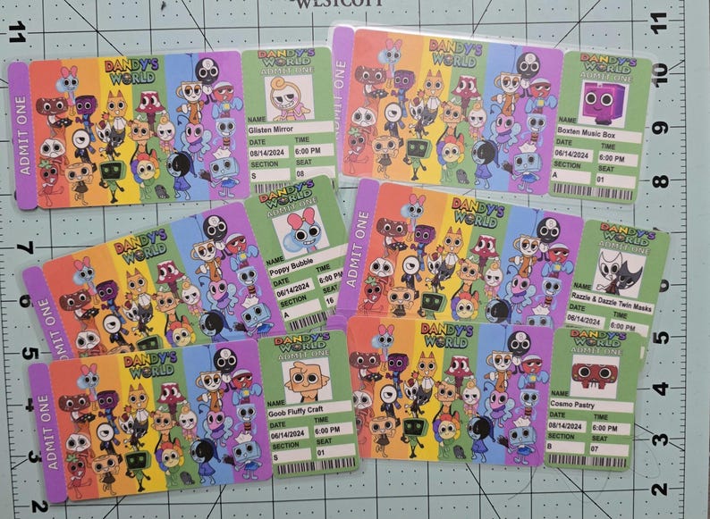 Dandy's World Show Ticket Bookmarks - Etsy