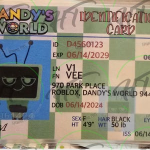 Dandy's World I.D. Card Bookmarks - Etsy