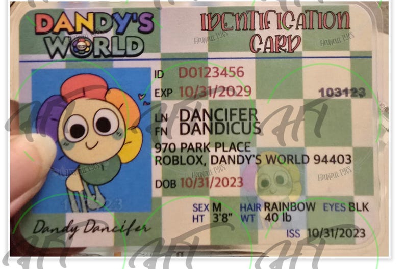 Dandy's World I.D. Card Bookmarks - Etsy