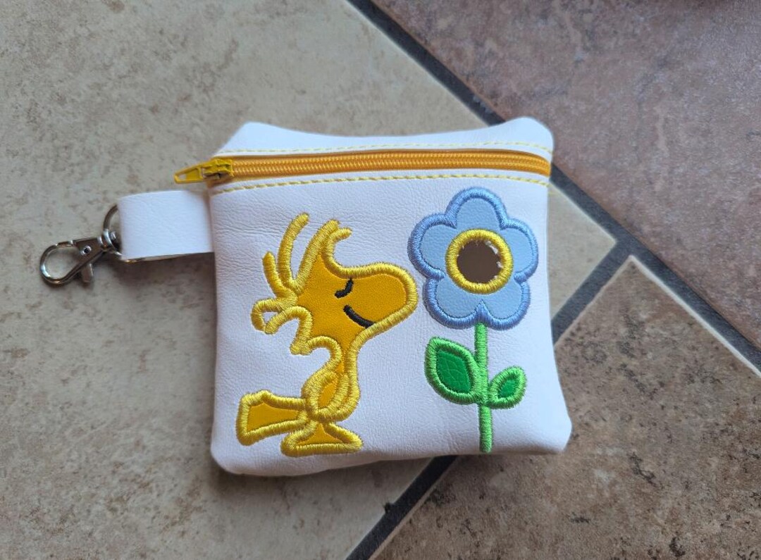 Yellow Cartoon Bird Dog Poop Bag Holder– Handmade Embroidered - Etsy