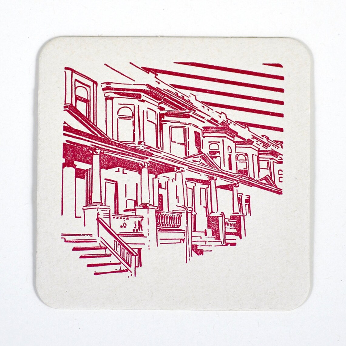 Baltimore Coasters House Architecture Letterpress Printed Pack of 5 ...
