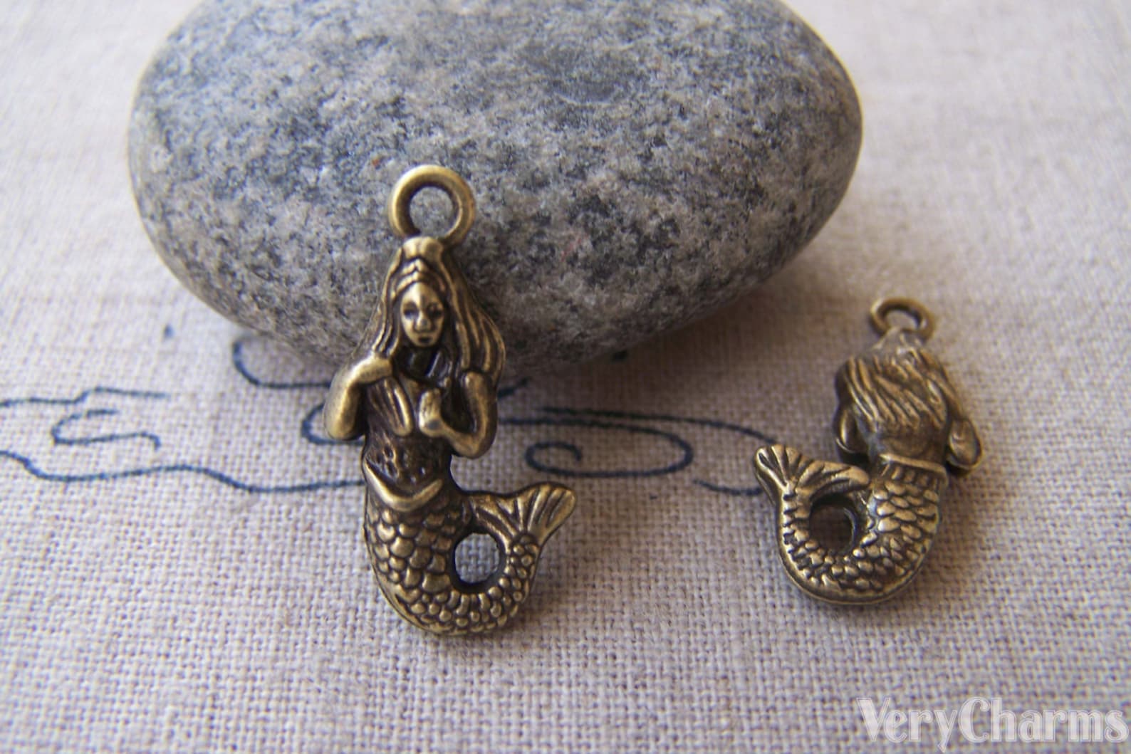 Bronze Mermaid Charms Ocean Pendants 8.5x22.5mm Set of 10 Pcs | Etsy