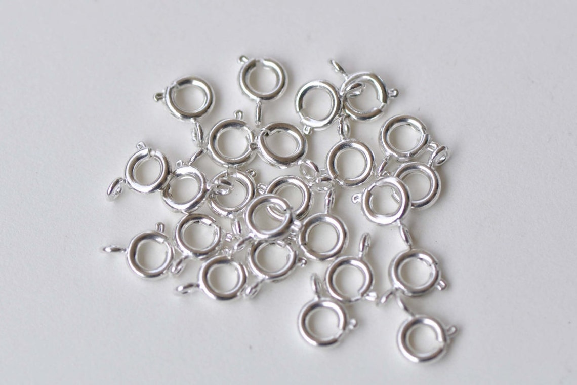 50 pcs of Silver Tone Brass Spring Ring Clasps 6mm A3497 | Etsy