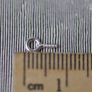 500 Pcs Silver Mini Screw Eye Pins Hooks 4x8mm 19 Gauge for Half ...