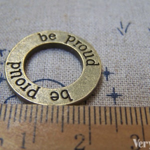 Antique Bronze Monogram Message Ring Circle Charms 22mm Double - Etsy