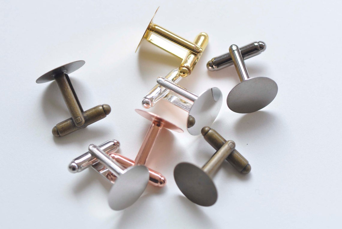 10 Pcs (5 Pairs) Cuff Links Cufflinks Flat Pad Setting Match 6mm-20mm ...