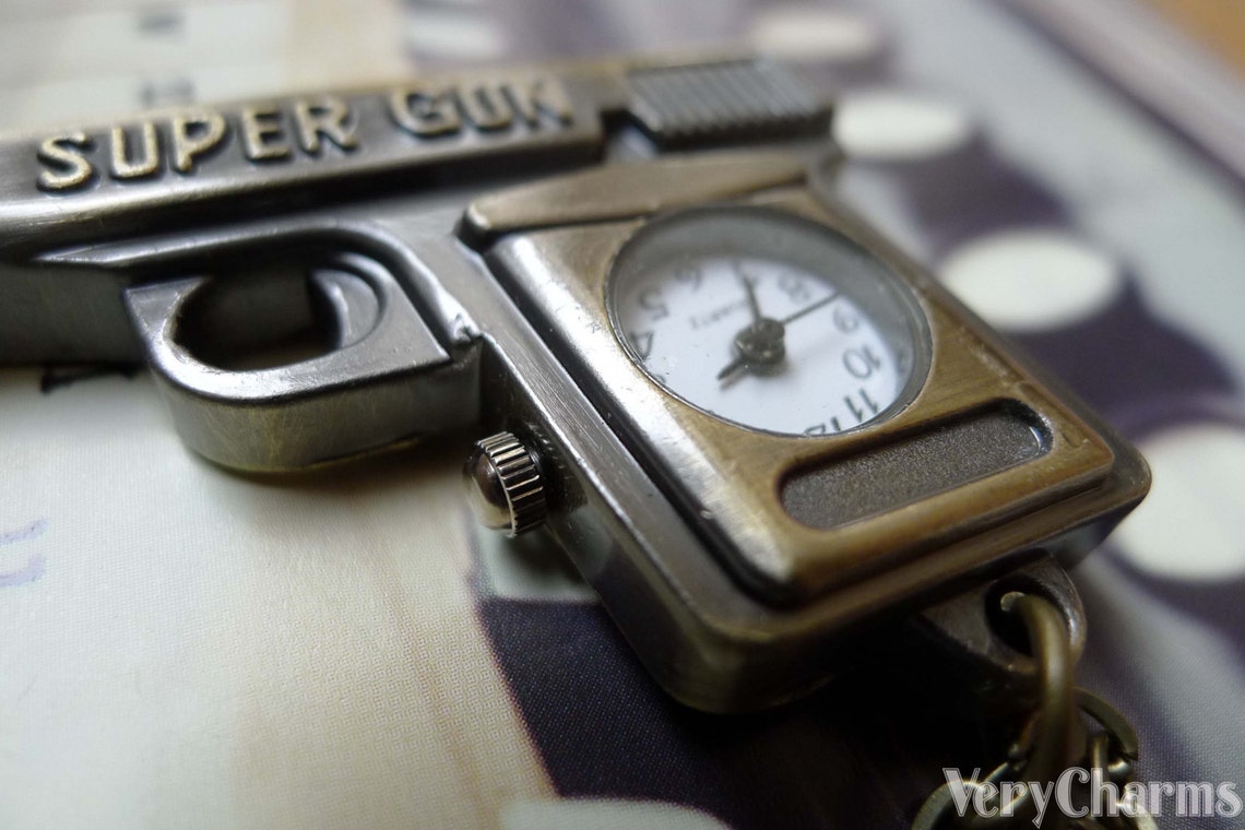 1 PC Antique Bronze Pistol Gun Pocket Watch 48mm A6276 - Etsy