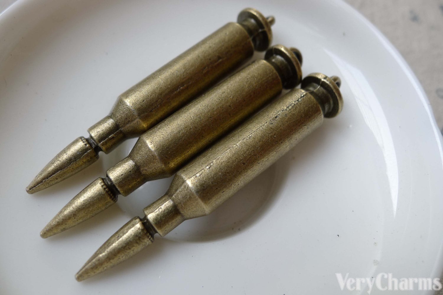Rifle Bullet Pendants Huge Bronze Charms HEAVY WEIGHT 9x49mm | Etsy