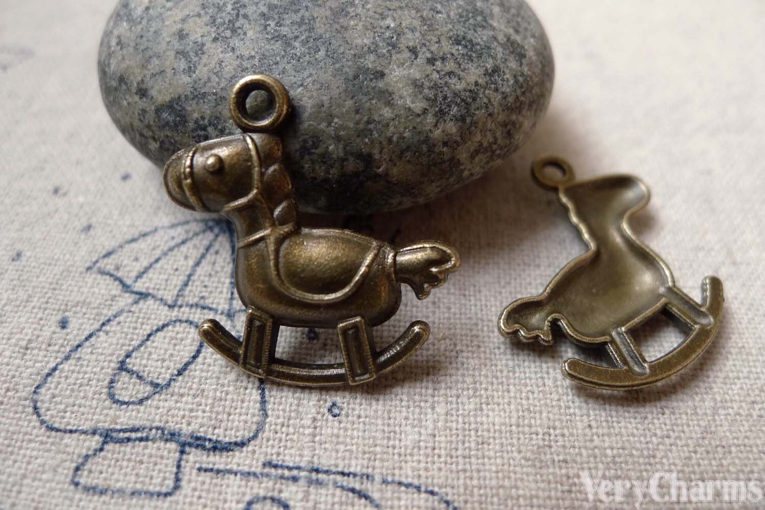 20 Pcs of Antique Bronze Rocking Horse Charms 19x22mm A6414 - Etsy