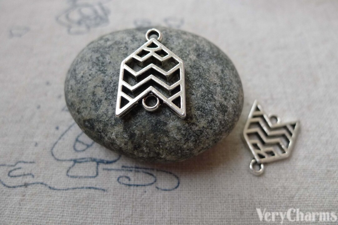 20 Pcs Antique Silver Filigree Arrow Symbol Connectors Charms 13x20mm ...