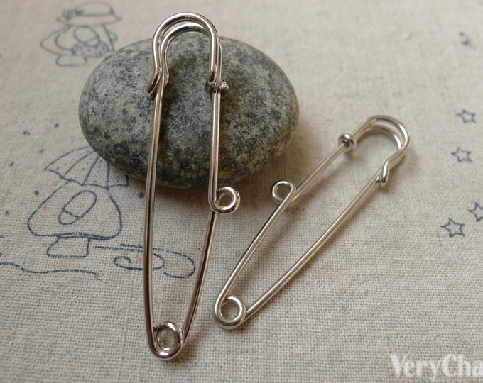 10 Pcs Silver One Loop Kilt Pin Safety Pins Plain Broochs | Etsy