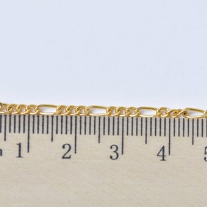 16ft (5m) Fancy Figaro Chain Non Tarnish 16K Gold Sturdy Decorative ...