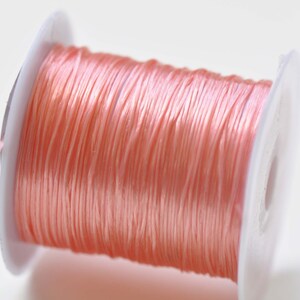 One Spool Strong Stretchy Elastic Cord Beading Thread String Pink White ...